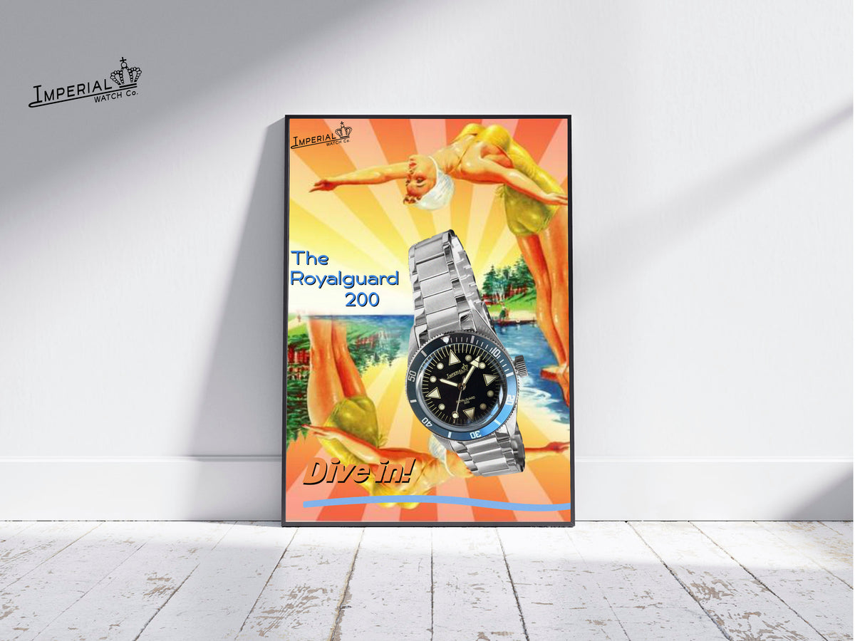 Limited Edition Poster - Diving Distraction – Imperial Watch Co.